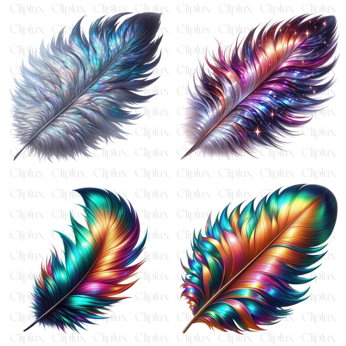 Vibrant Feather Clipart - 102 PNG Glittery Feather Clipart, Nature Art ...