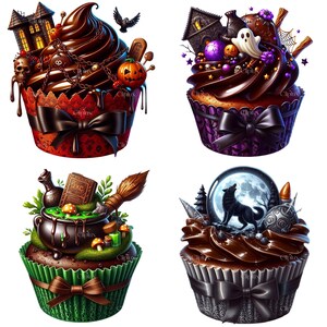 27 PNG Halloween Cupcakes Clipart , Scary Dessert Treat Graphics ...