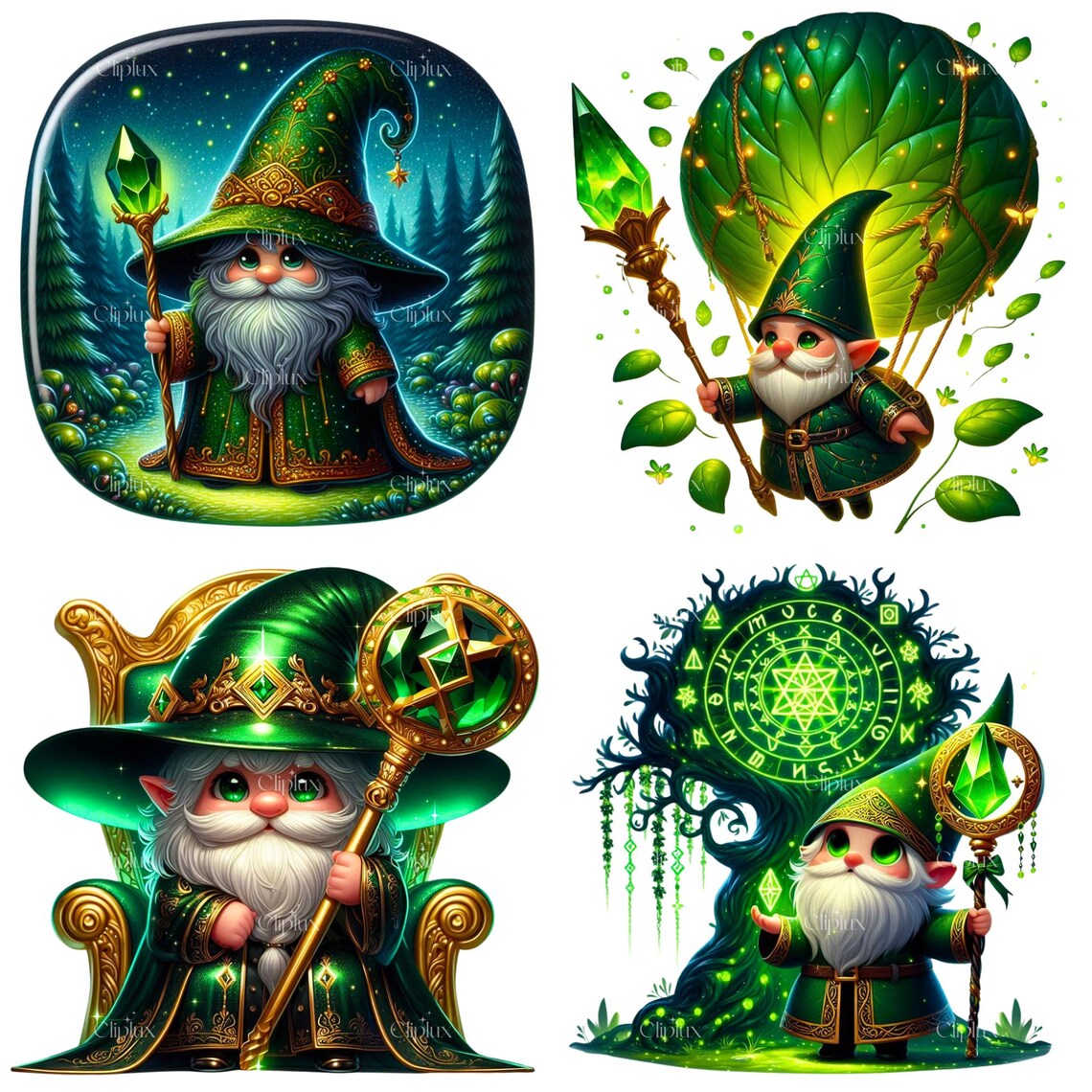 22 PNG Magic Green Gnomes Clipart , Witch Gnome, Magic Wizard Clipart ...