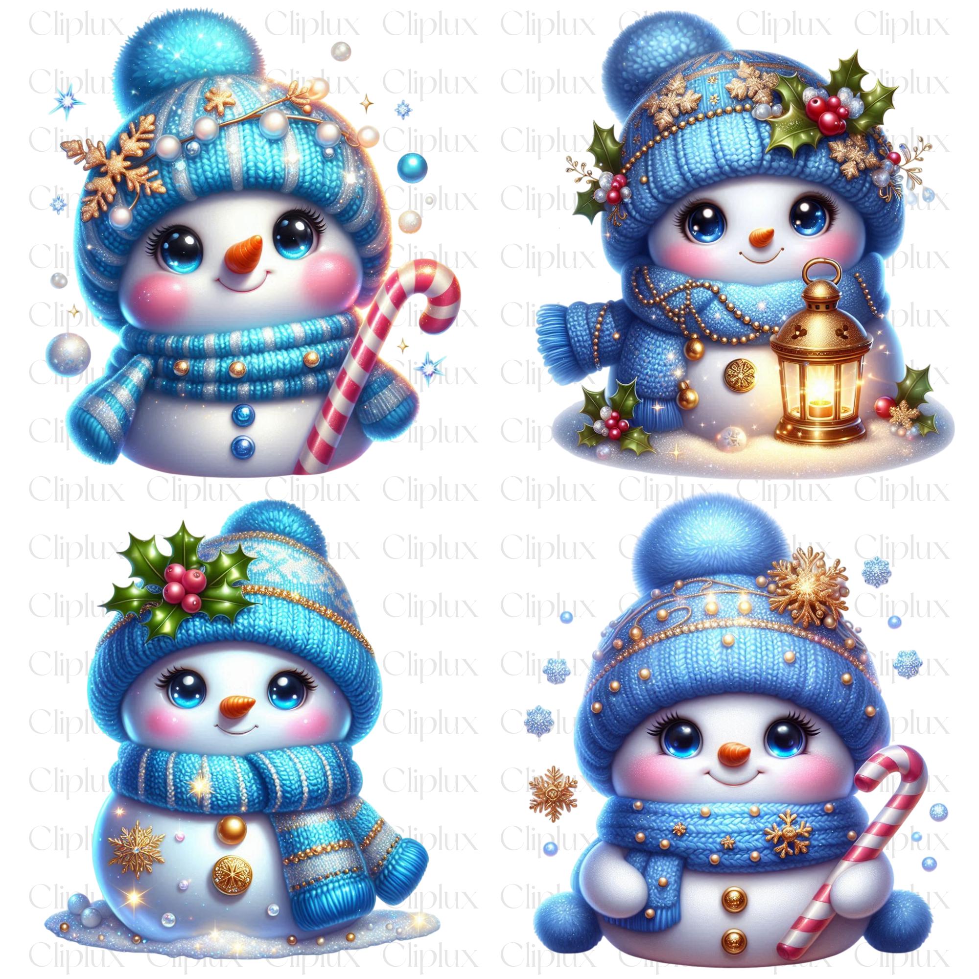 26 PNG Blue Snowman P2 Clipart , Snowman Collection, Santa Snowman Blue ...