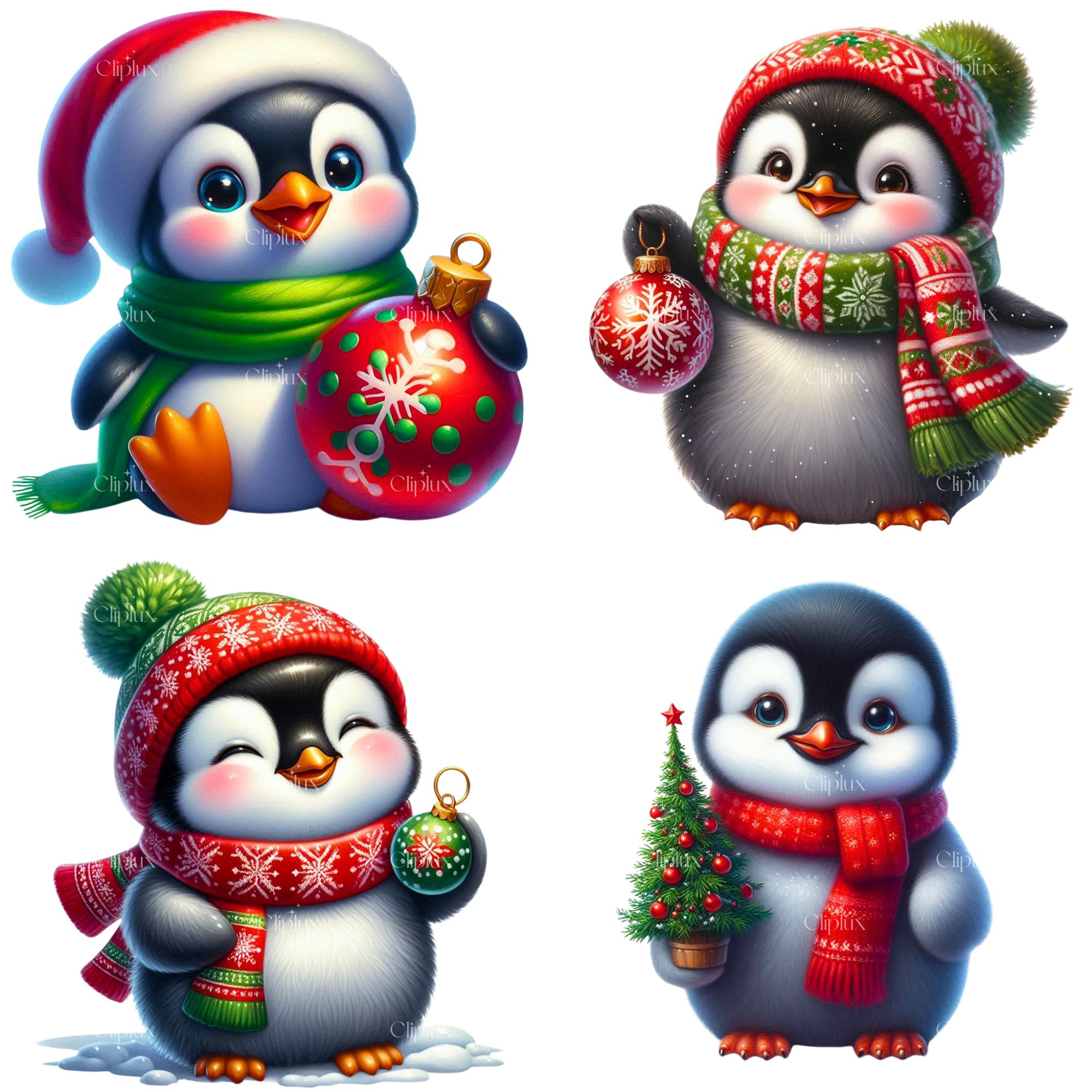 35 PNG Christmas Penguin P1 Clipart , Christmas Animals, Santa Penguin ...