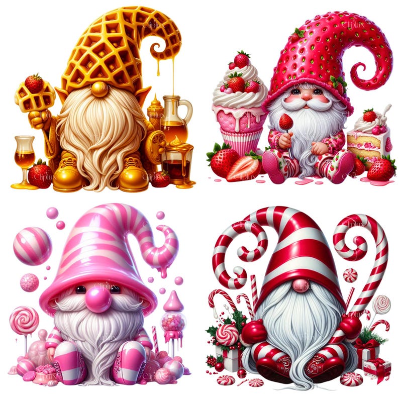 40 PNG Sweet Gnomes Clipart , Candy Gnome, Ice Cream Gnomes, Dessert ...