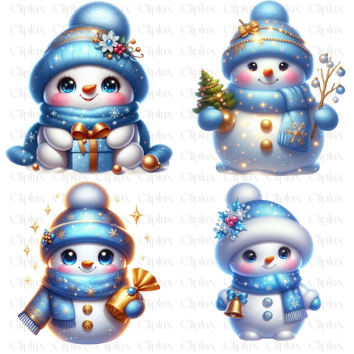 26 PNG Blue Snowman P2 Clipart , Snowman Collection, Santa Snowman Blue ...