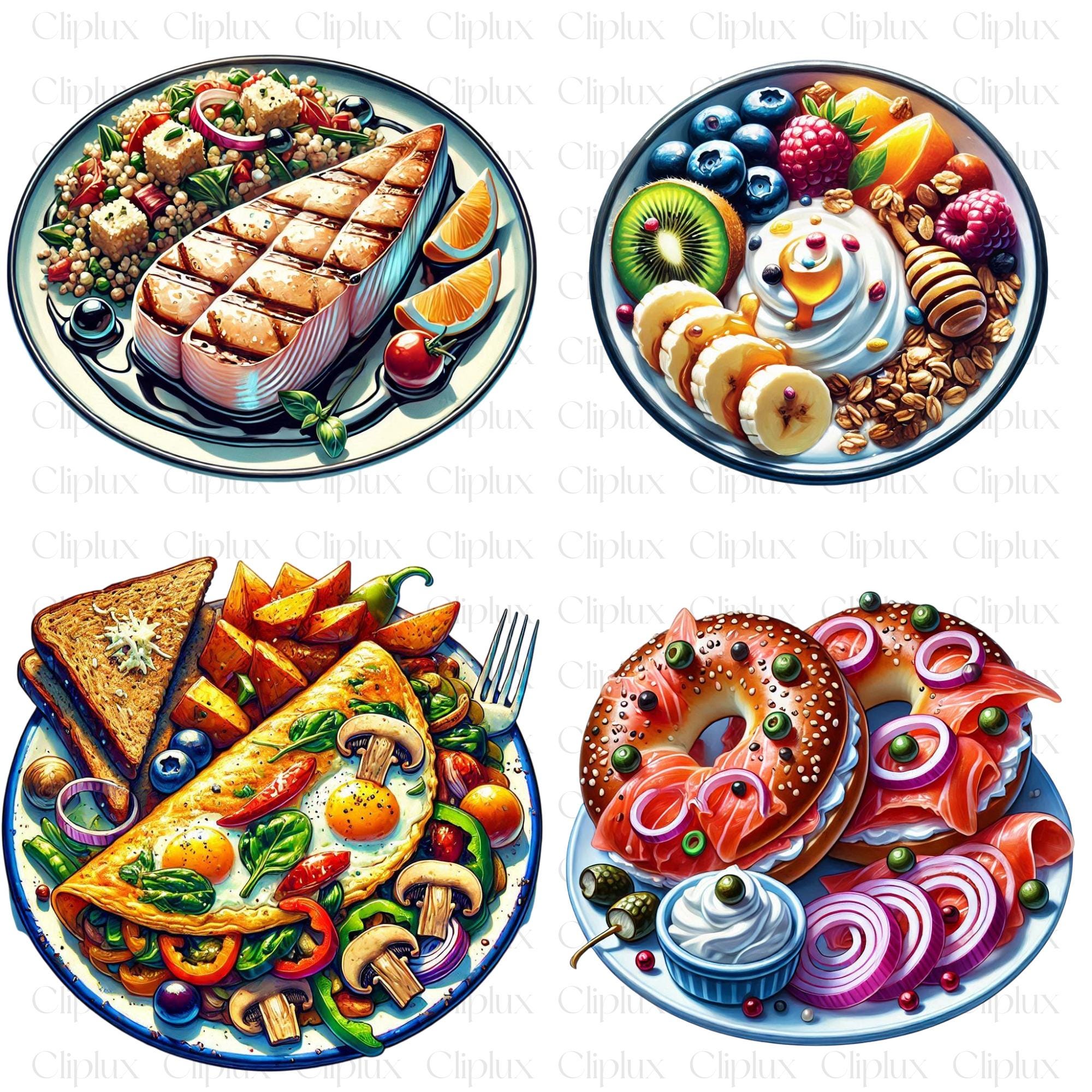 20 PNG Appetizing Breakfast Clipart , Morning Meal ,fruits, Vegetables ...
