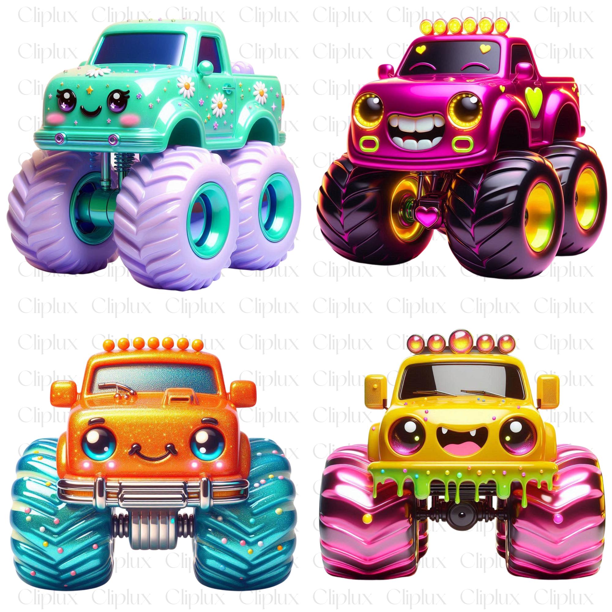 40 PNG Cute Monster Truck Clipart , Children Car T-shirt Design ...