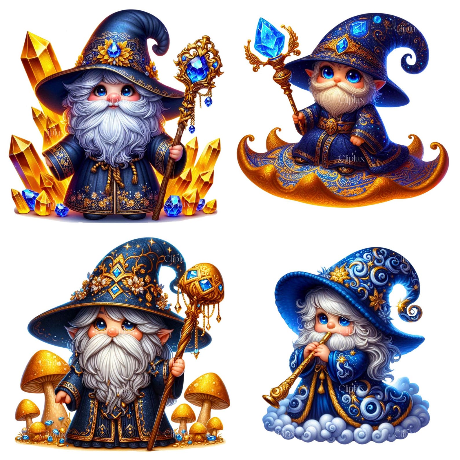 26 PNG Magic Blue Gnomes Clipart , Witch Gnome, Magic Wizard Clipart ...