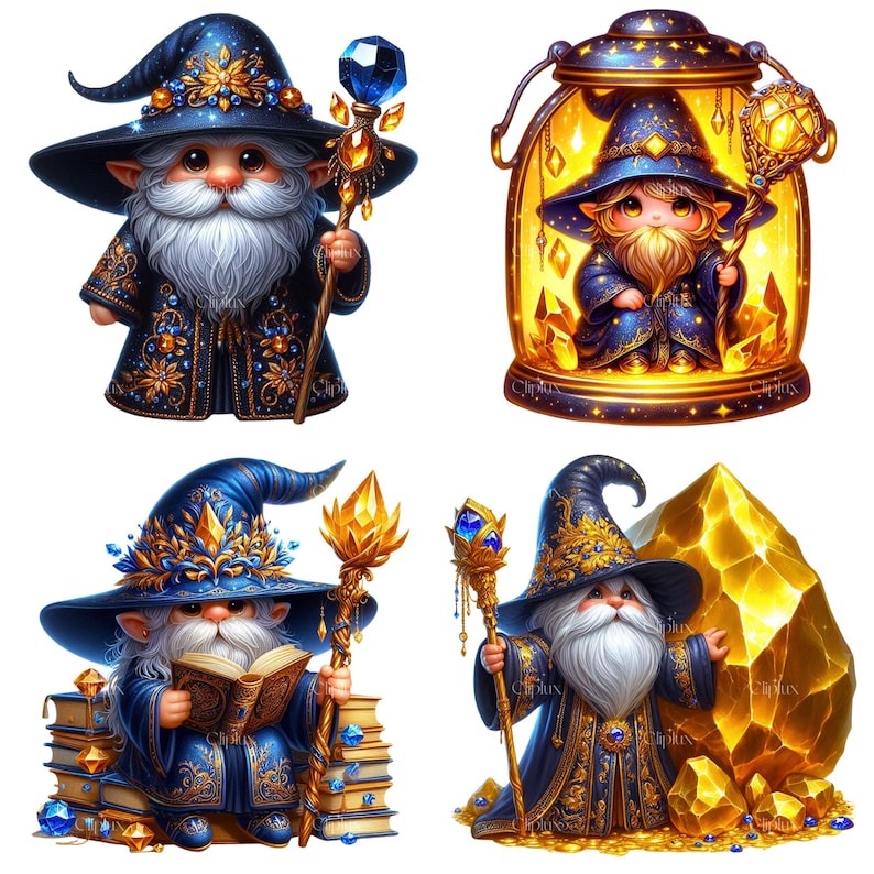 26 PNG Magic Blue Gnomes Clipart , Witch Gnome, Magic Wizard Clipart ...