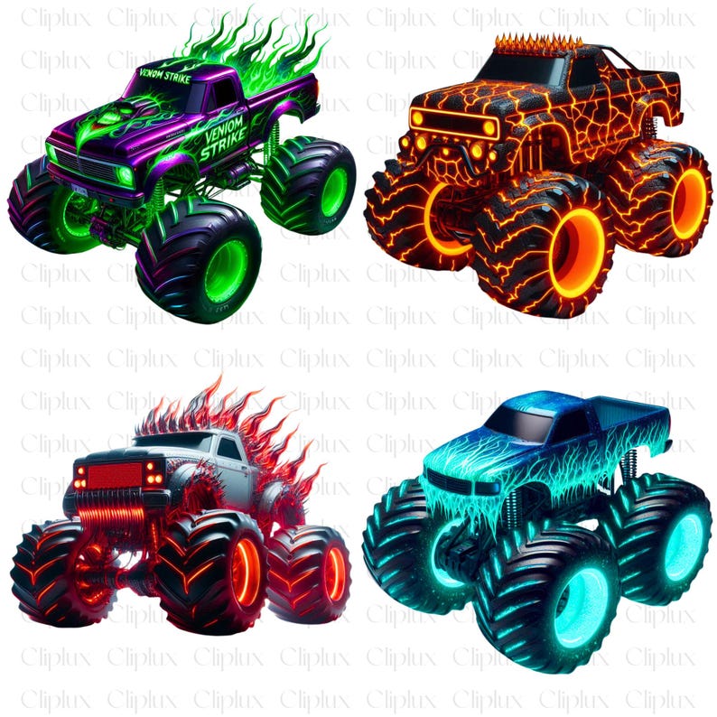 49 PNG Fiery Monster Truck Clipart , Extreme Offroad Vehicle Clipart ...