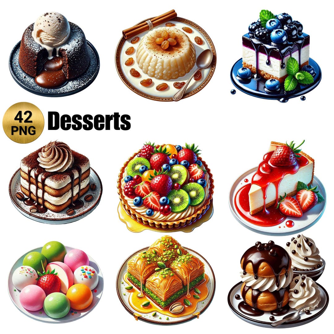 42 PNG Desserts Clipart , Sweet Treats, Chocolate Clipart, Birthday ...