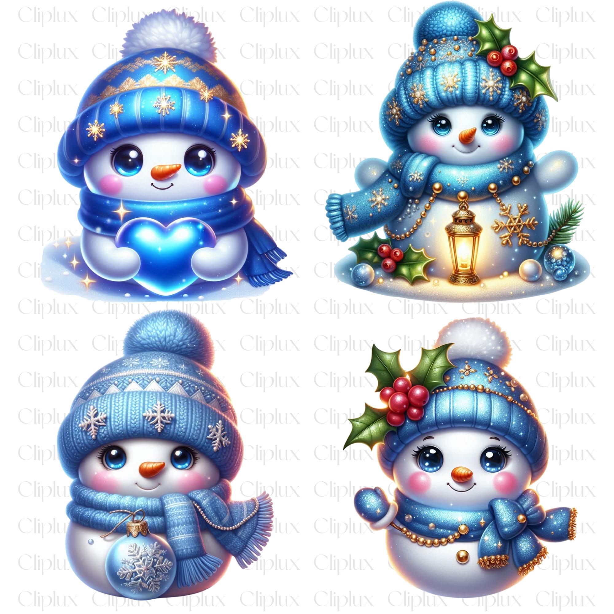 26 PNG Blue Snowman P2 Clipart , Snowman Collection, Santa Snowman Blue ...