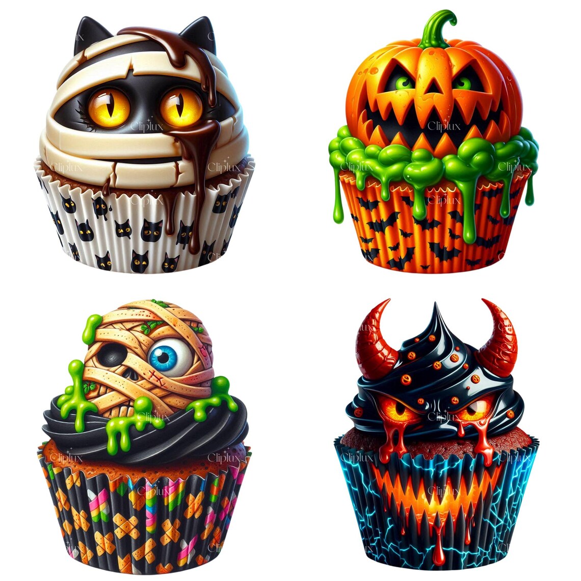 27 PNG Spooky Cupcakes Clipart Halloween Cupcake, Spooky Cupcake ...