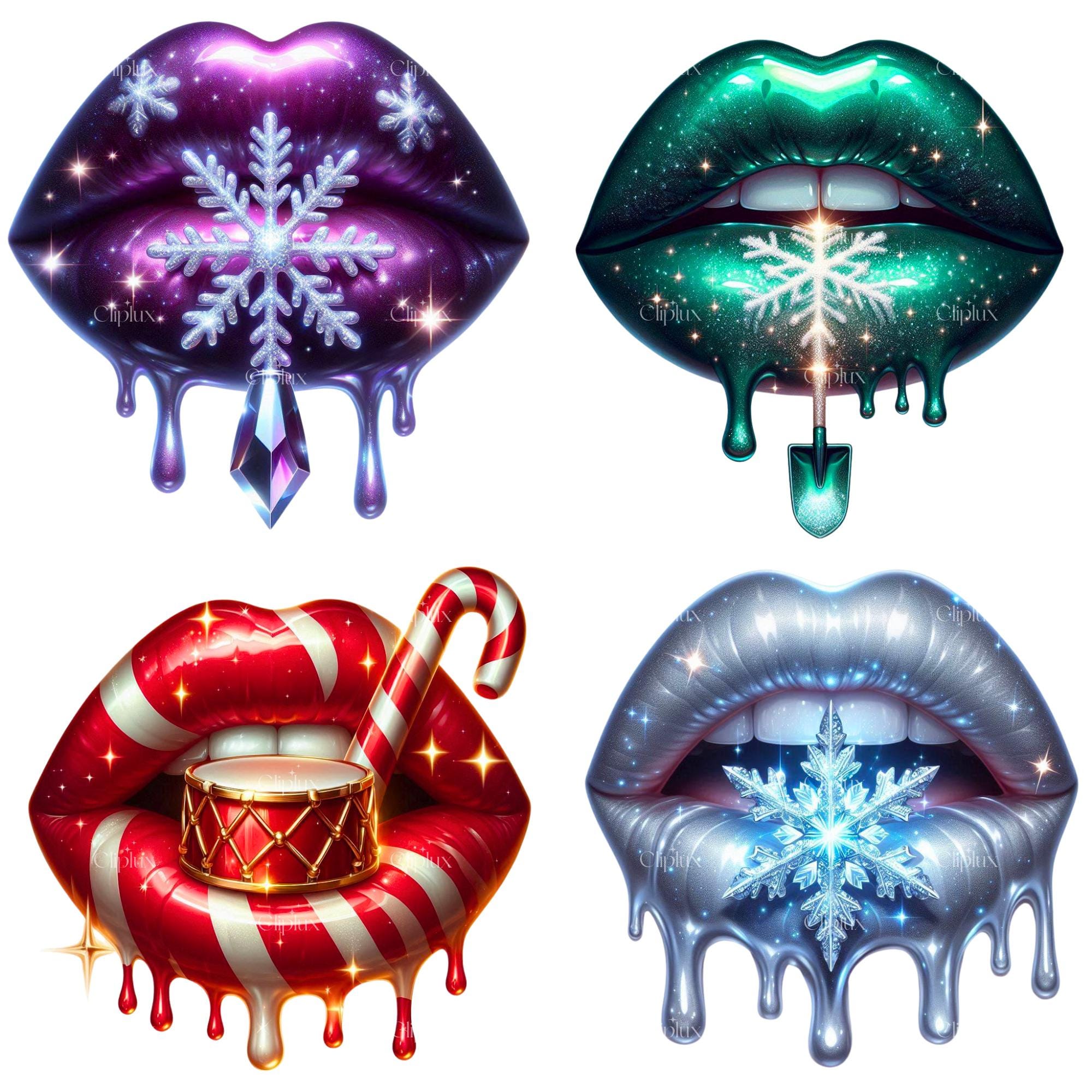 56 PNG Christmas Lips Clipart , Noel Clipart, Glossy Lips, Dripping ...