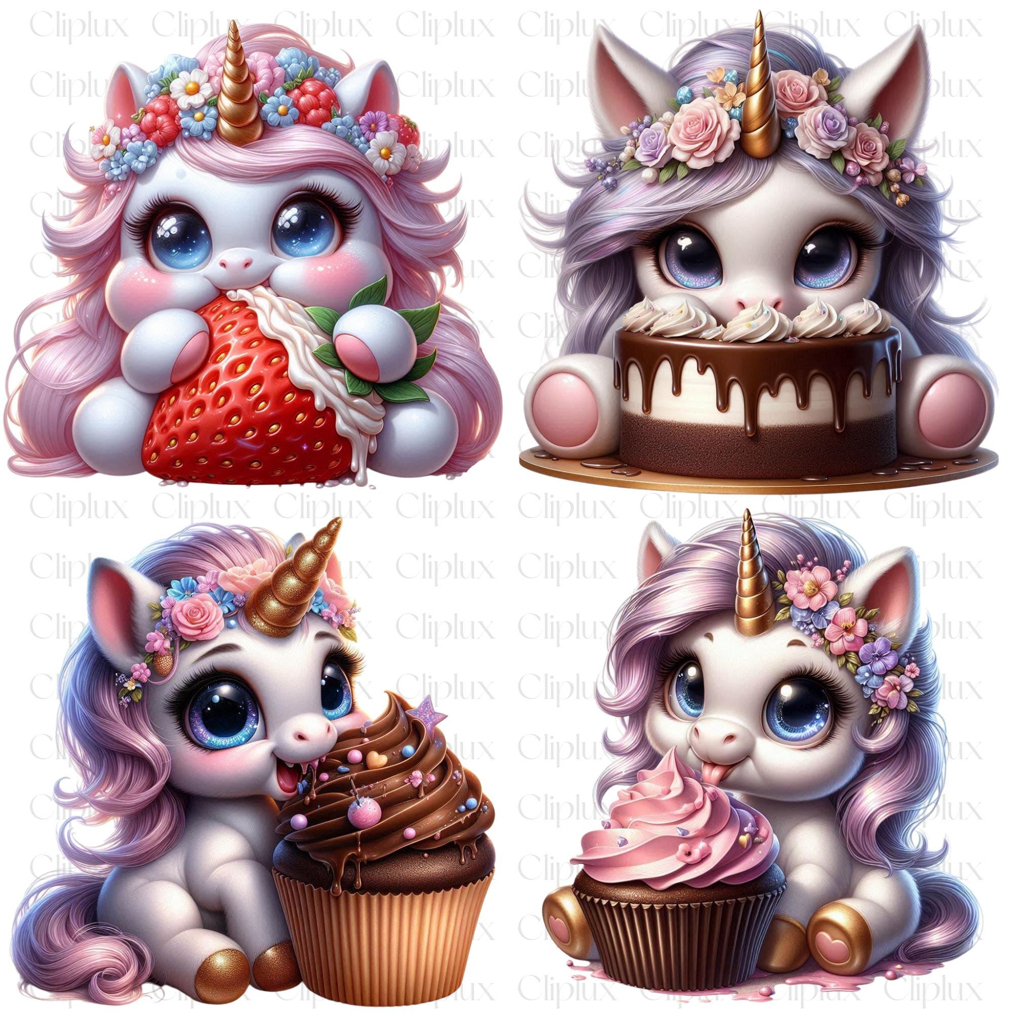 Unicorn With Sweets Clipart - 40 PNG Sweet Treats Unicorn, Cake, Ice ...