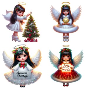 30 PNG Cute Christmas Fairy Clipart , White Baby Fairies, Winter ...