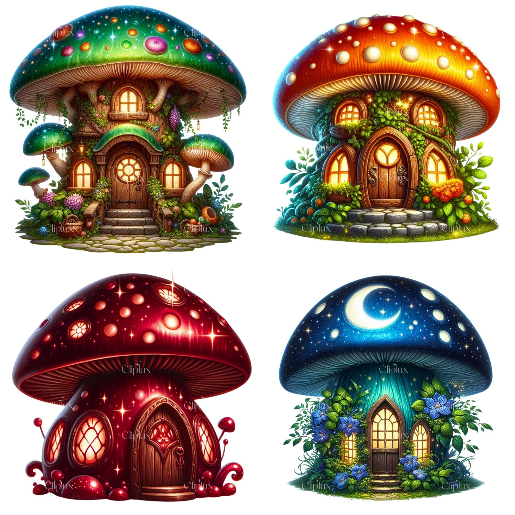 27 PNG Mushroom Houses (P1) Clipart , Magical House, Fairy House ...