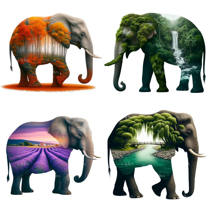 30 PNG Landscape Clipart , Elephant Sublimation, Adorable Elephants ...