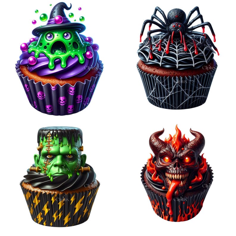 27 PNG Spooky Cupcakes Clipart , Halloween Cupcake, Spooky Cupcake ...