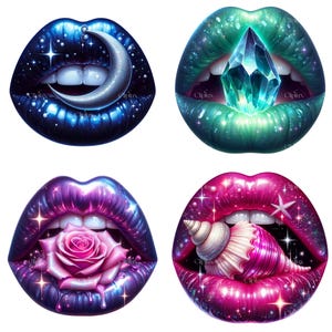 43 PNG Lips With an Object Clipart , Dripping Lips, Glittery Lips, Kiss ...