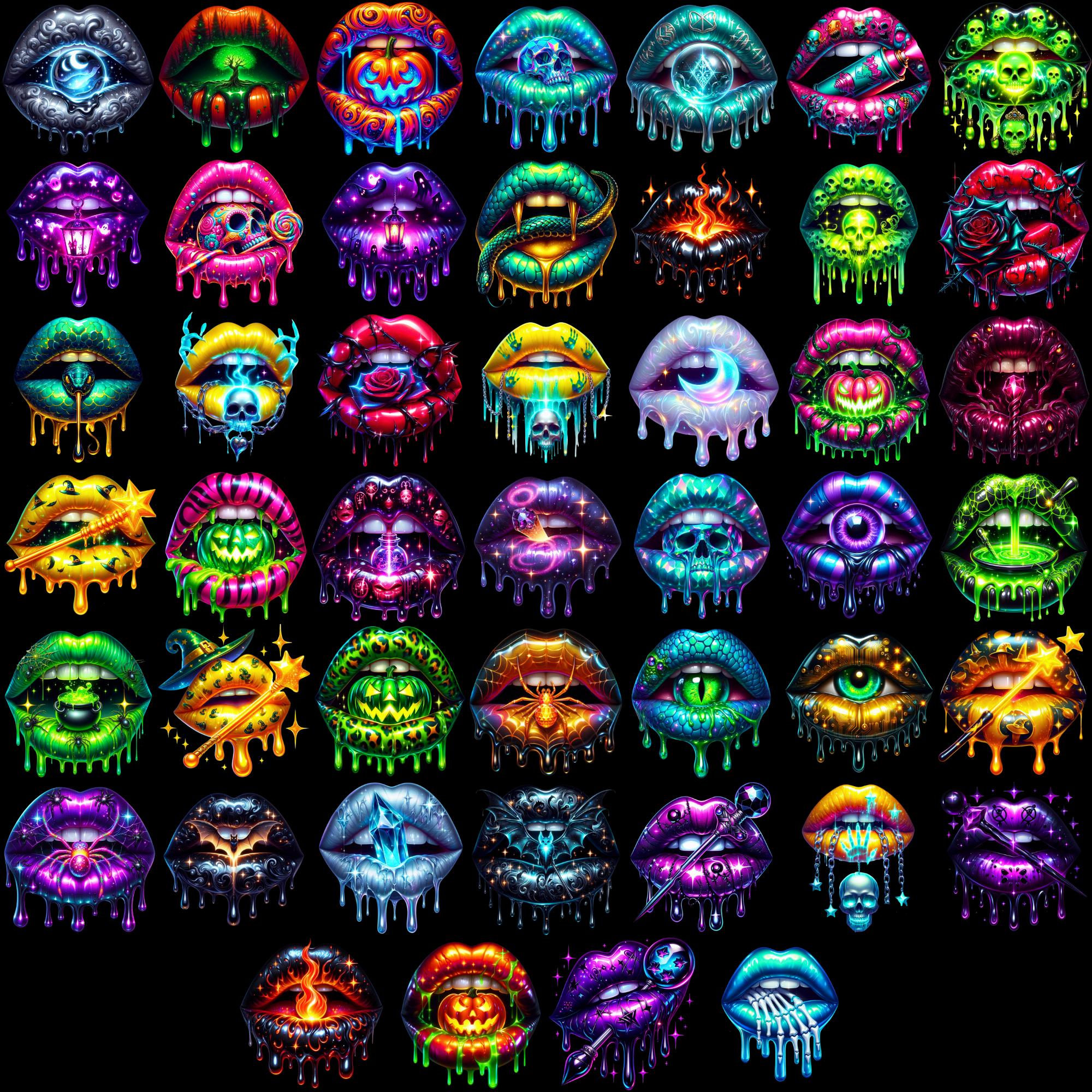 46 PNG Halloween Lips Clipart , Dripping Lips,sipder, Pumpkin, Skull ...