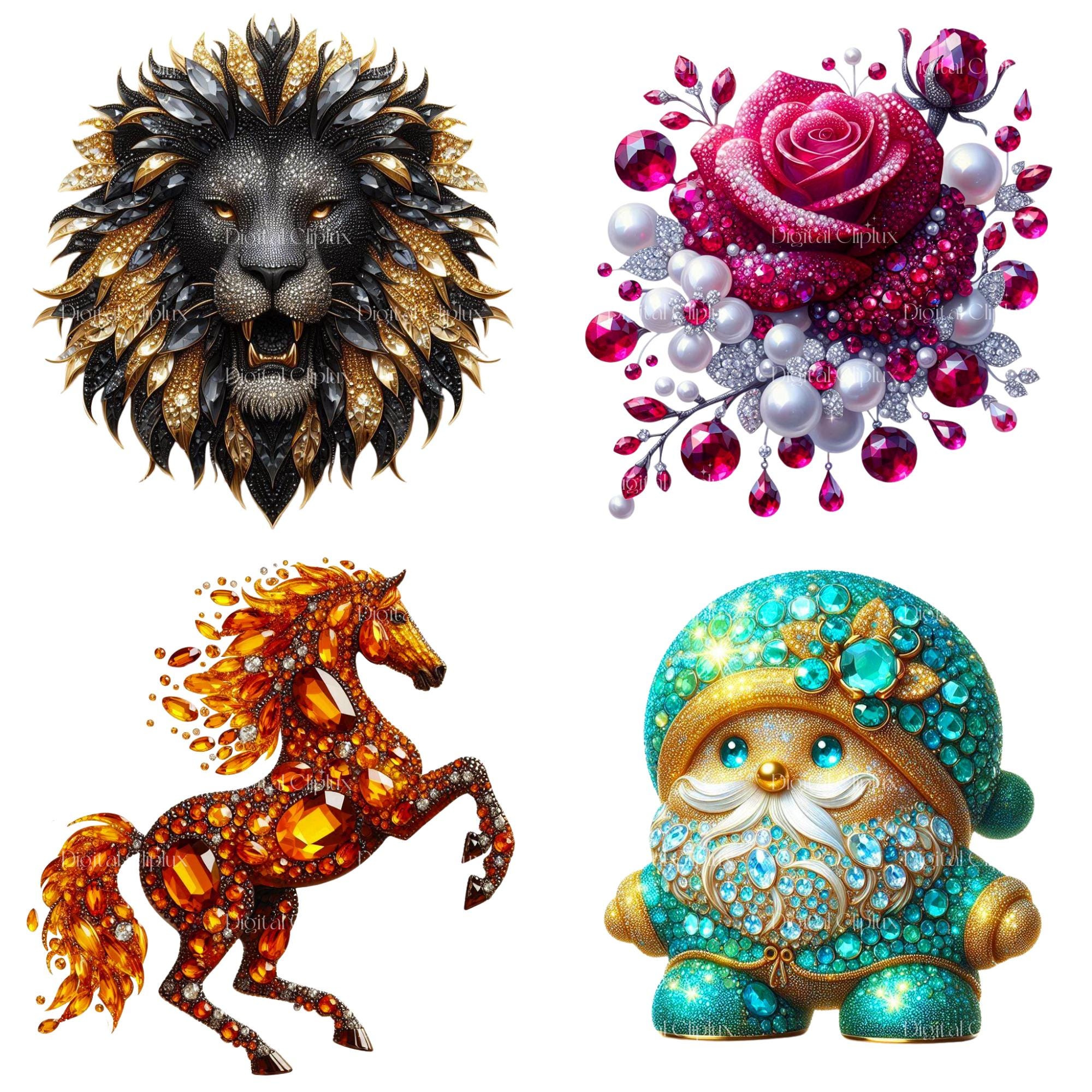 40 PNG Diamond Designs (P3) Clipart , Diamond Animals, Diamond Gnome ...