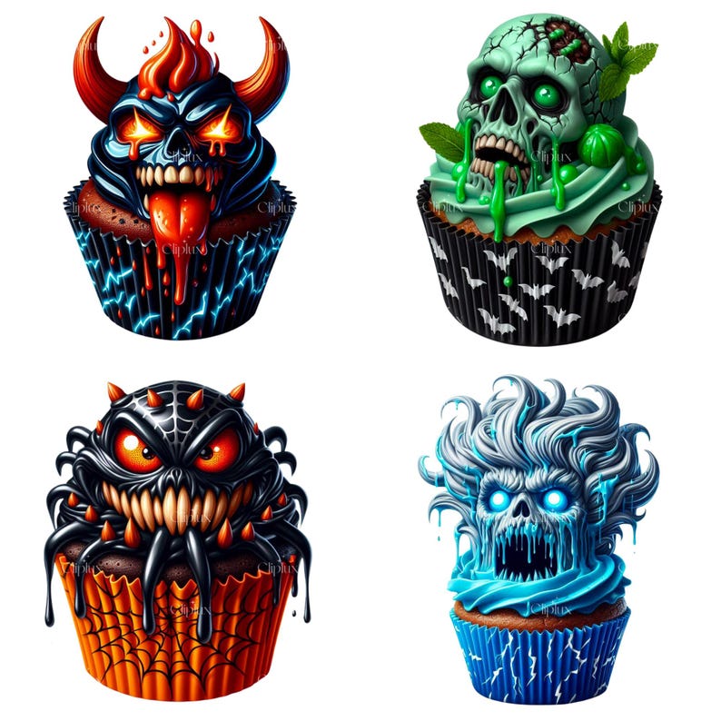 27 PNG Spooky Cupcakes Clipart , Halloween Cupcake, Spooky Cupcake ...
