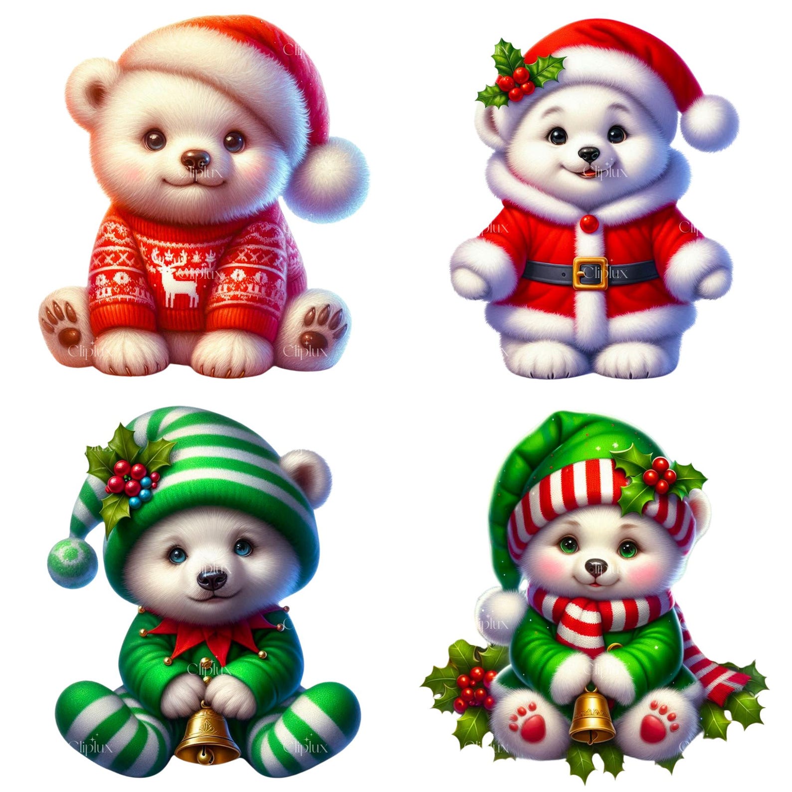 52 PNG Christmas Cute Polar Bear Clipart , Christmas Bear Collection ...