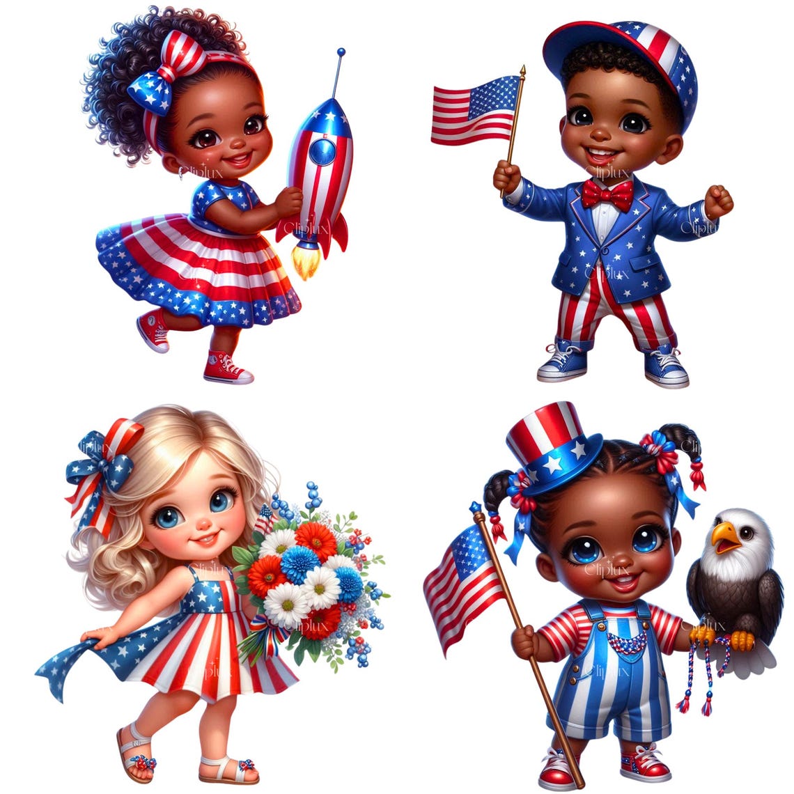 20 PNG American Patriotic Children Clipart , 4th of July Clipart ...
