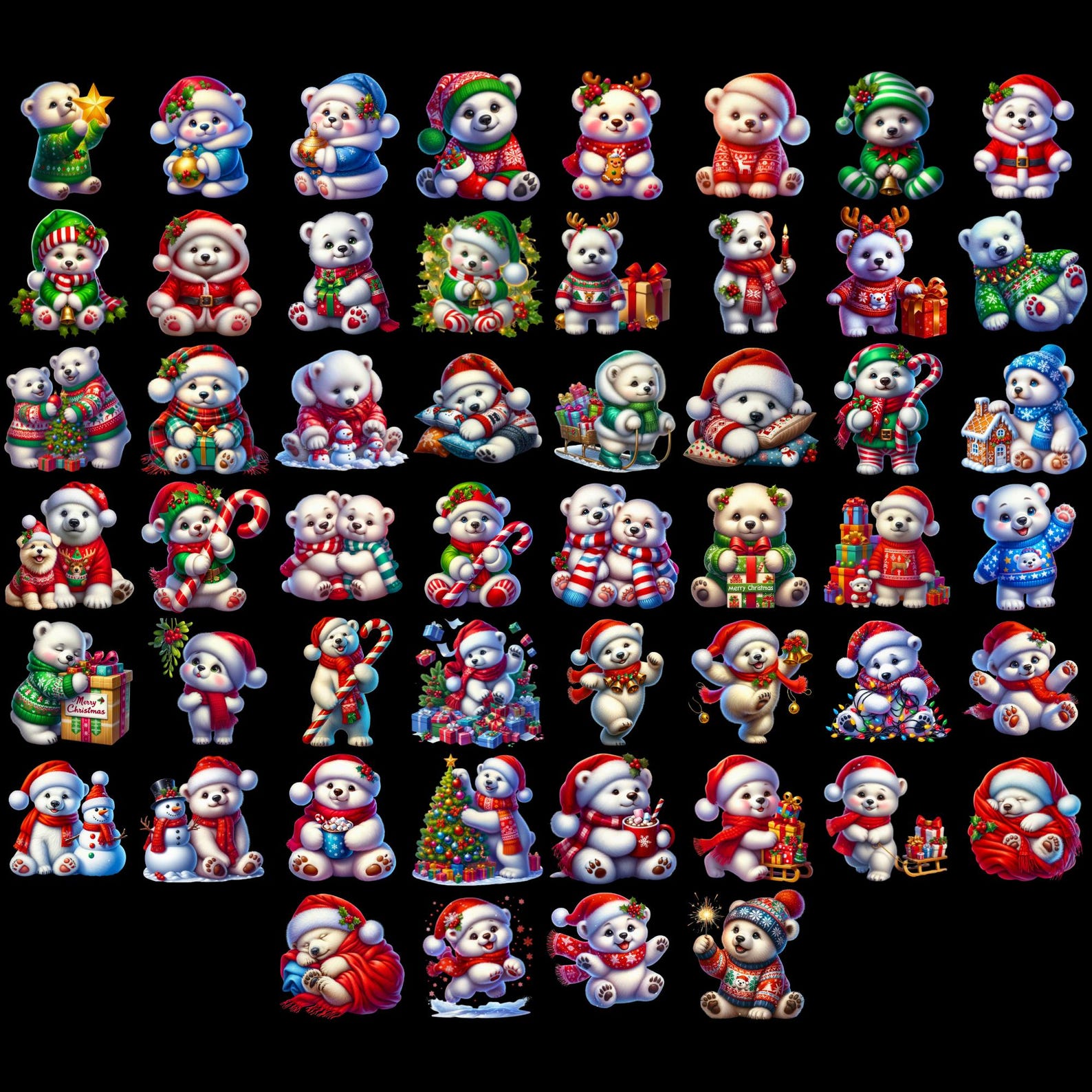 52 PNG Christmas Cute Polar Bear Clipart , Christmas Bear Collection ...