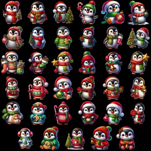 35 PNG Christmas Penguin P1 Clipart , Christmas Animals, Santa Penguin ...