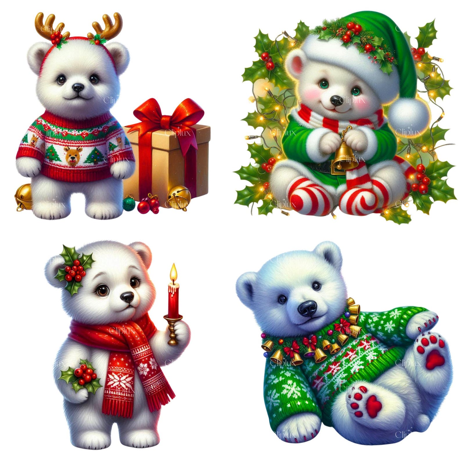 52 PNG Christmas Cute Polar Bear Clipart , Christmas Bear Collection ...