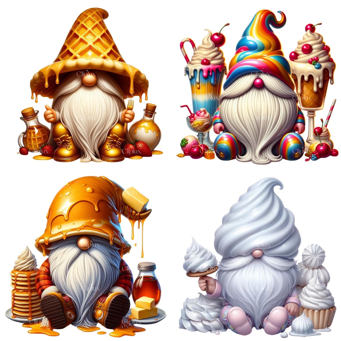 40 PNG Sweet Gnomes Clipart Candy Gnome, Ice Cream Gnomes, Dessert ...