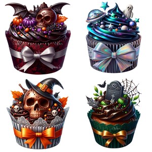 27 PNG Halloween Cupcakes Clipart , Scary Dessert Treat Graphics ...