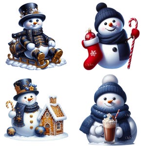 40 PNG Christmas Snowman Clipart , Blue Snowman Collection, Snowman ...