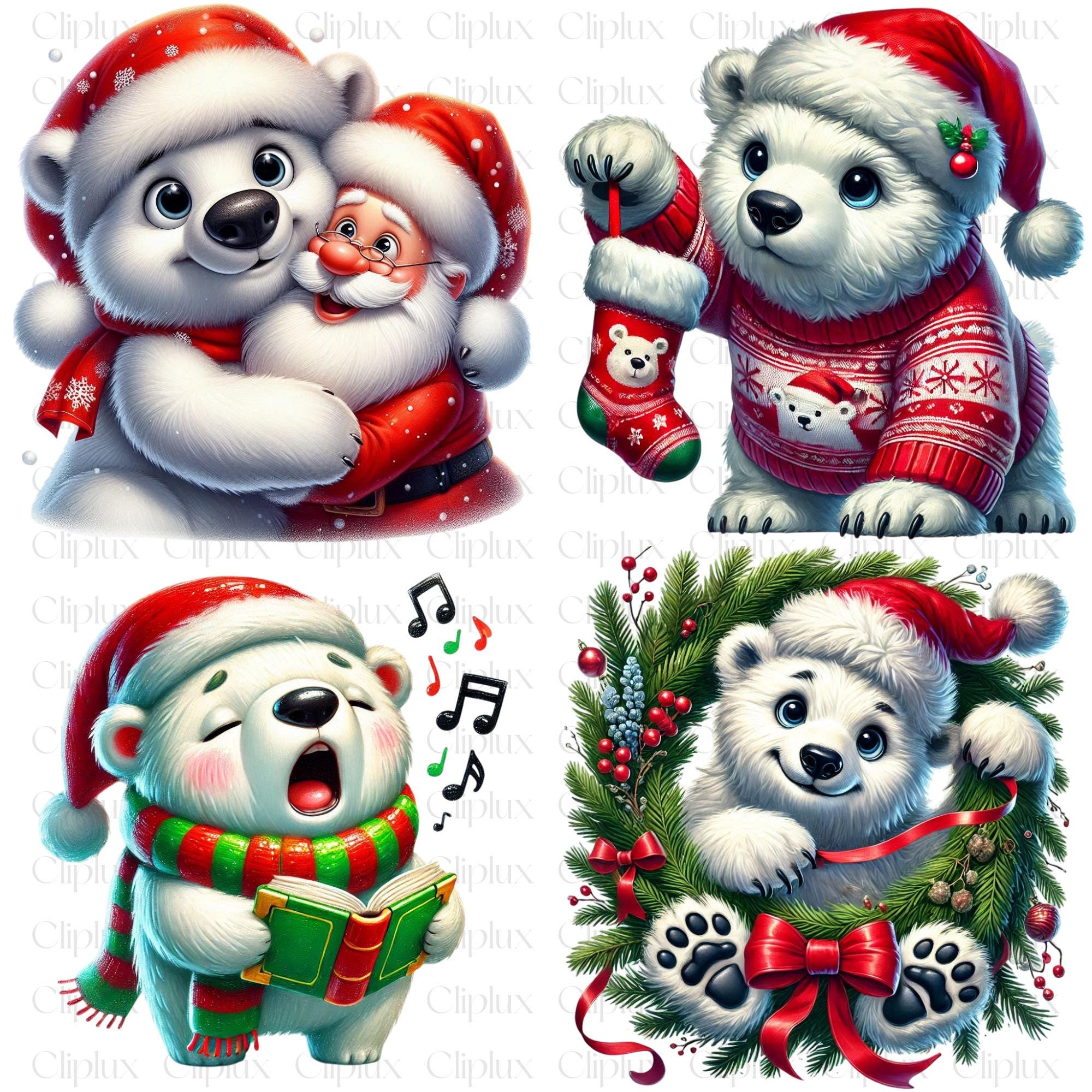 40 PNG Funny Christmas Polar Bear Clipart , Christmas Bear Collection ...