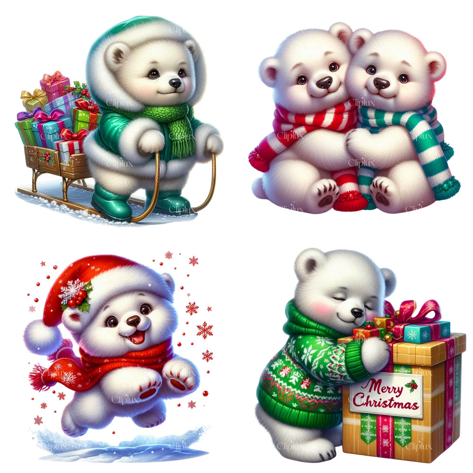 52 PNG Christmas Cute Polar Bear Clipart , Christmas Bear Collection ...