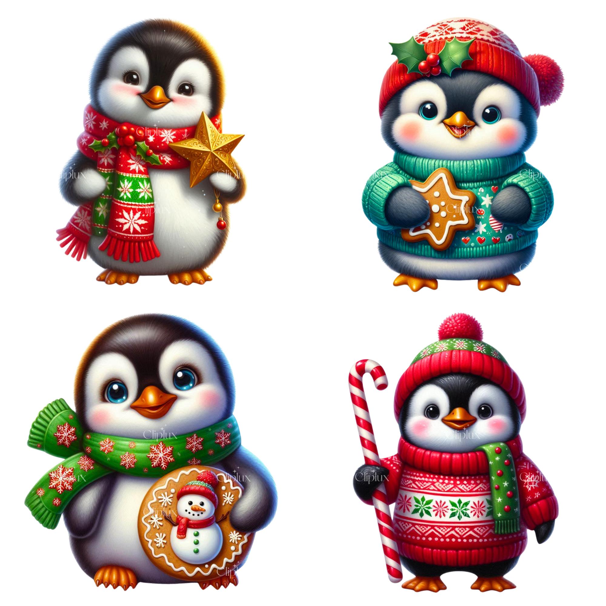 35 PNG Christmas Penguin P1 Clipart , Christmas Animals, Santa Penguin ...