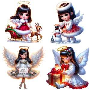 30 PNG Cute Christmas Fairy Clipart , White Baby Fairies, Winter ...