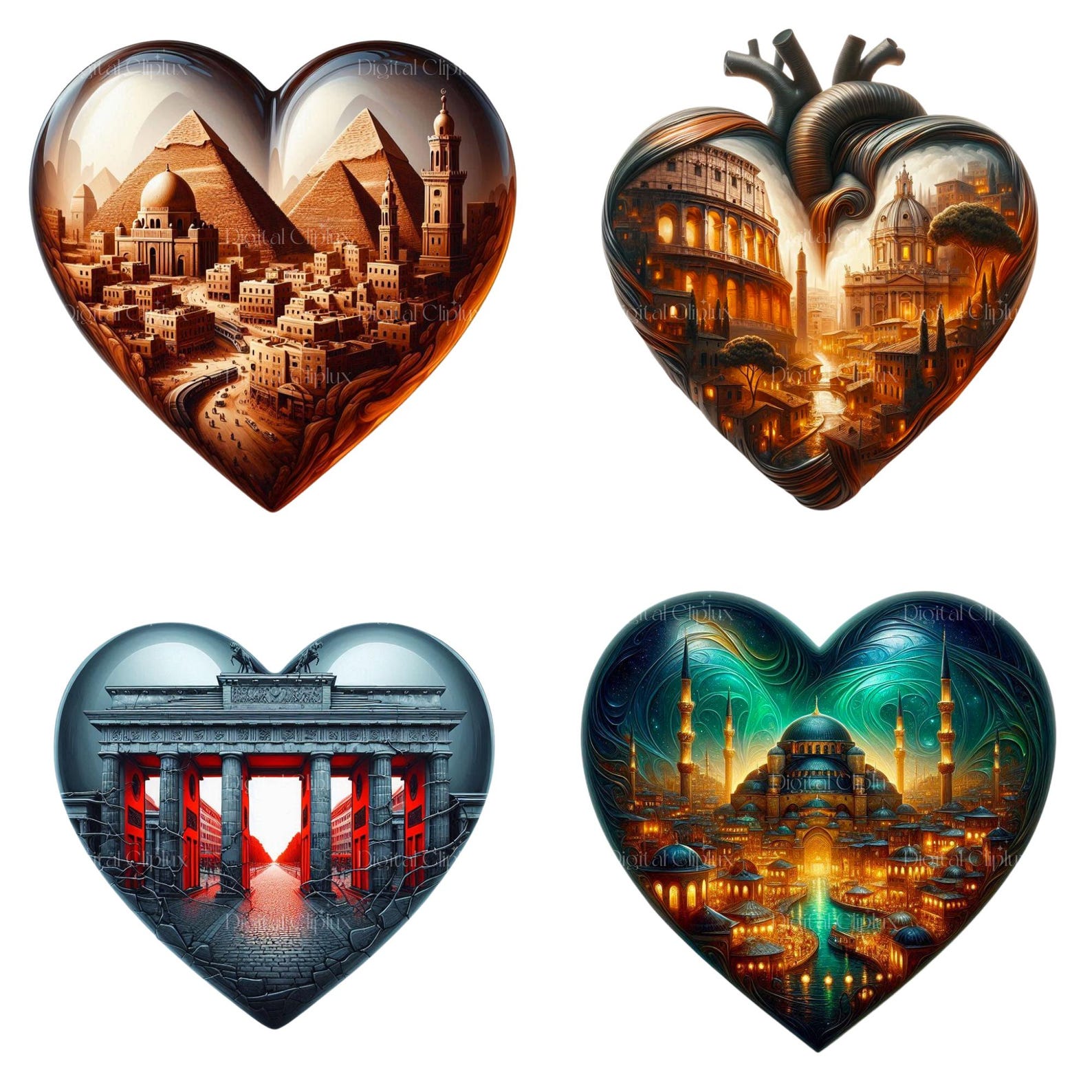 25 PNG Landmarks in Heart Clipart , Famous Monuments, Historic Site ...