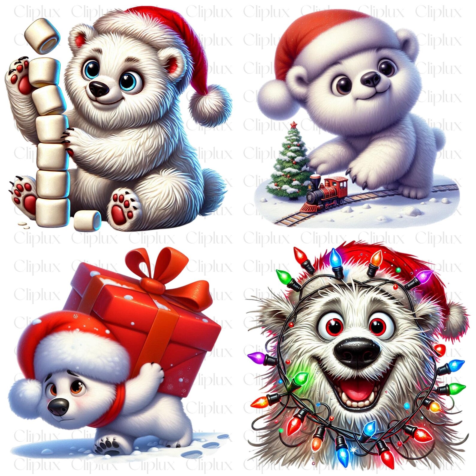 40 PNG Funny Christmas Polar Bear Clipart , Christmas Bear Collection ...