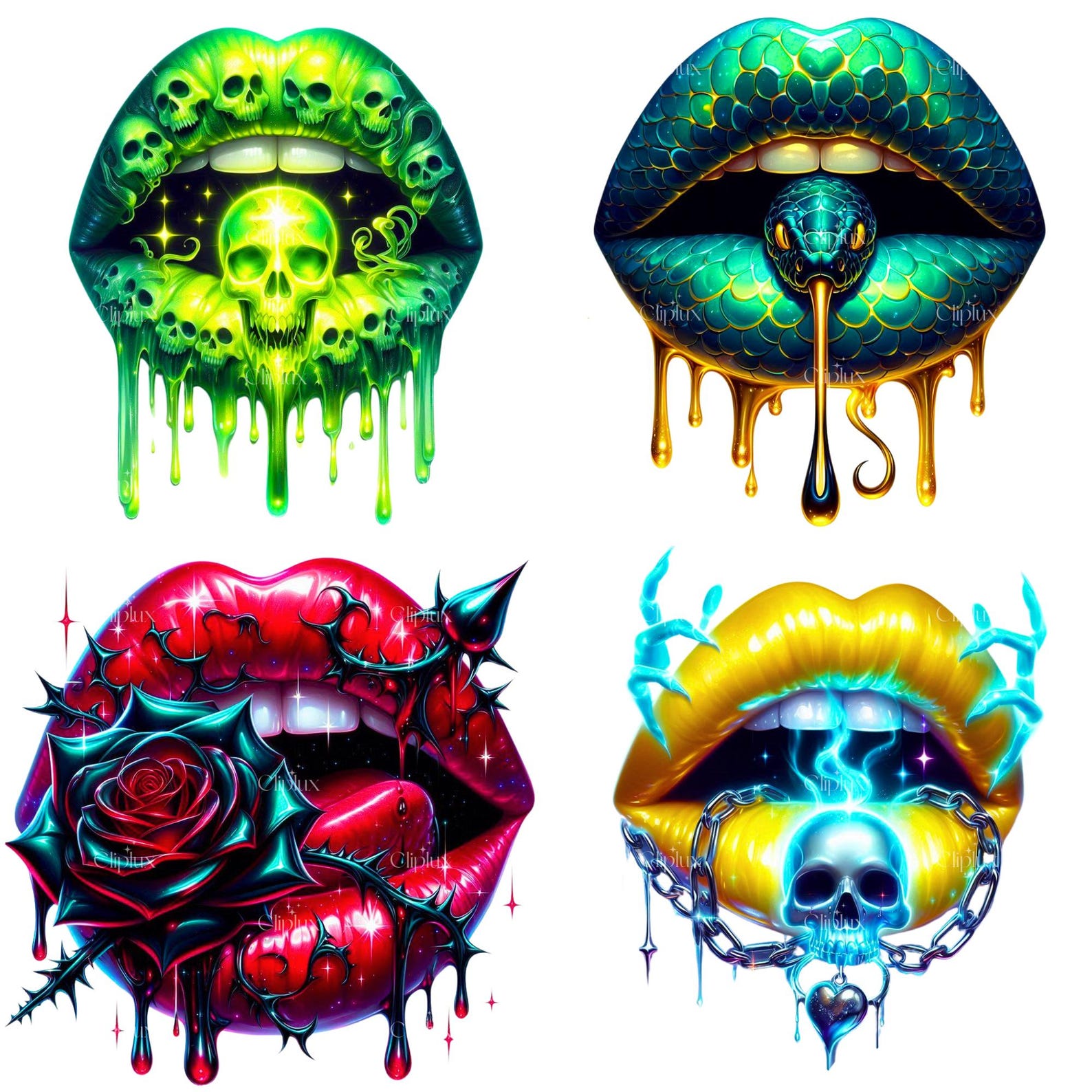 46 PNG Halloween Lips Clipart , Dripping Lips,sipder, Pumpkin, Skull ...