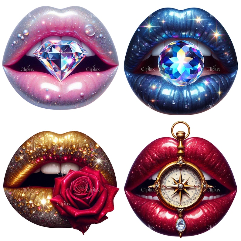 43 PNG Lips With an Object Clipart , Dripping Lips, Glittery Lips, Kiss ...