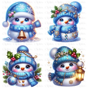27 PNG Blue Snowman P1 Clipart , Snowman Collection, Santa Snowman Blue ...