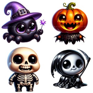 40 PNG Cute Halloween Clipart , Halloween Charachters, Festive Art ...