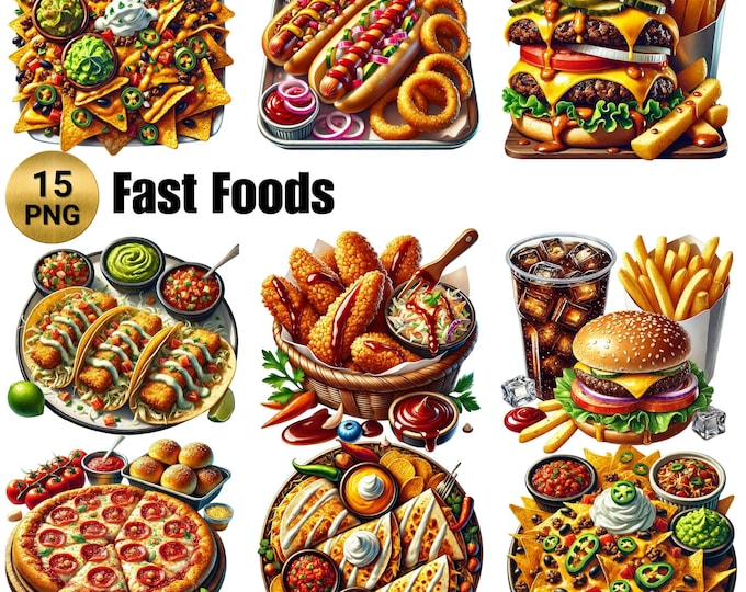 Junk Food Clipart, Fast Food Clipart, Commercial Use, Food Clipart ...