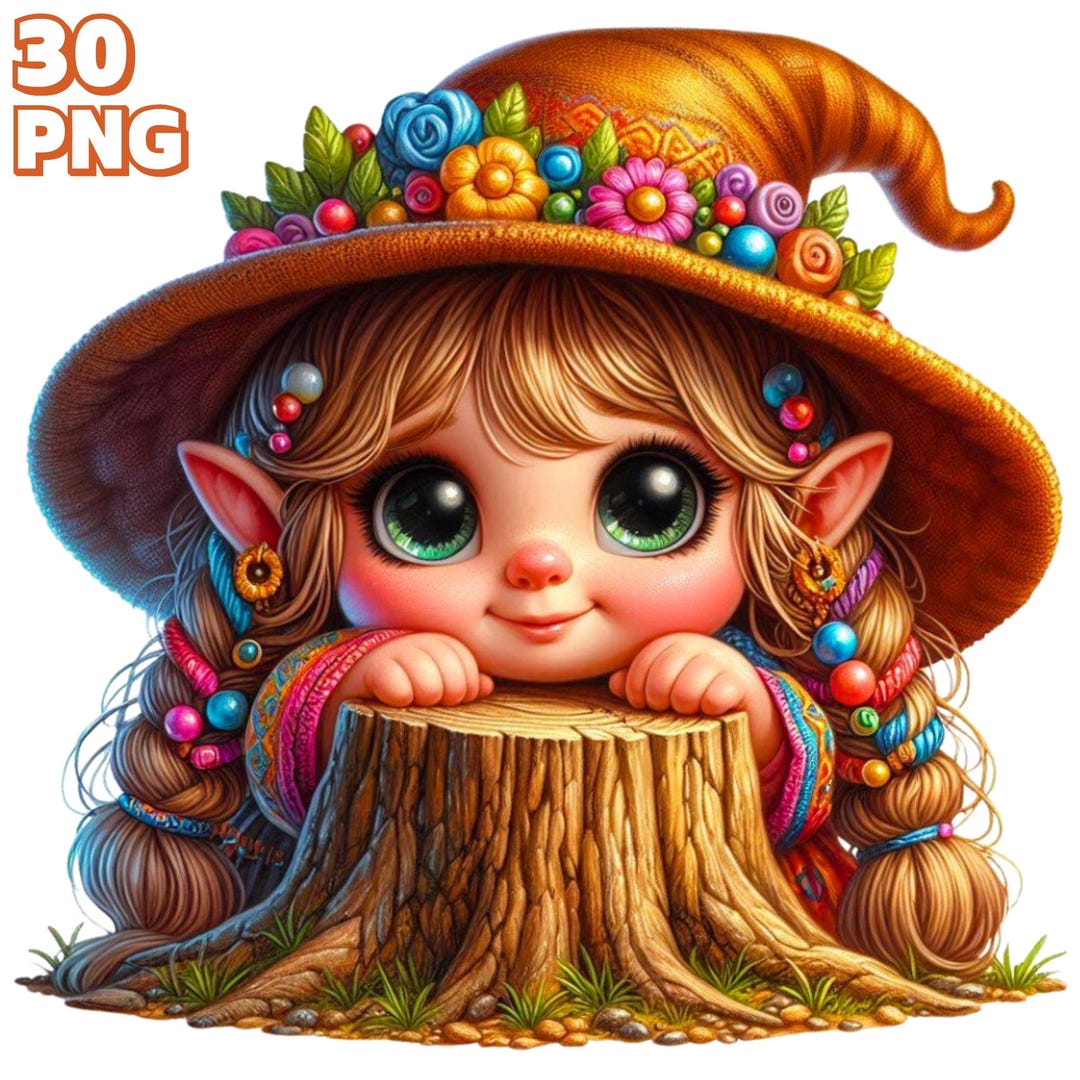 30 PNG Cute Hippie Gnomes Clipart , Fantasy Gnome , Summer Gnomes ...