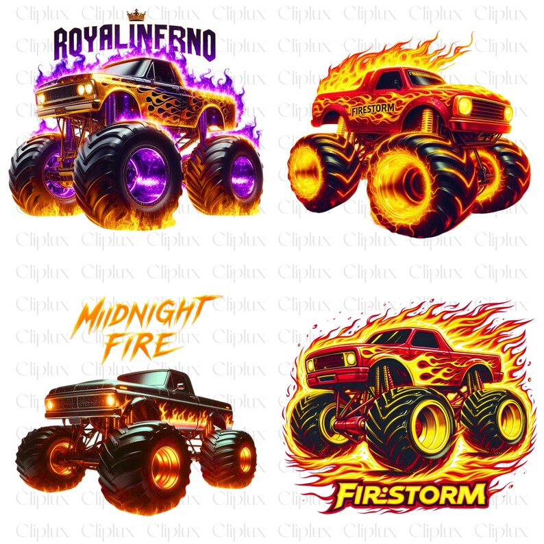 49 PNG Fiery Monster Truck Clipart , Extreme Offroad Vehicle Clipart ...