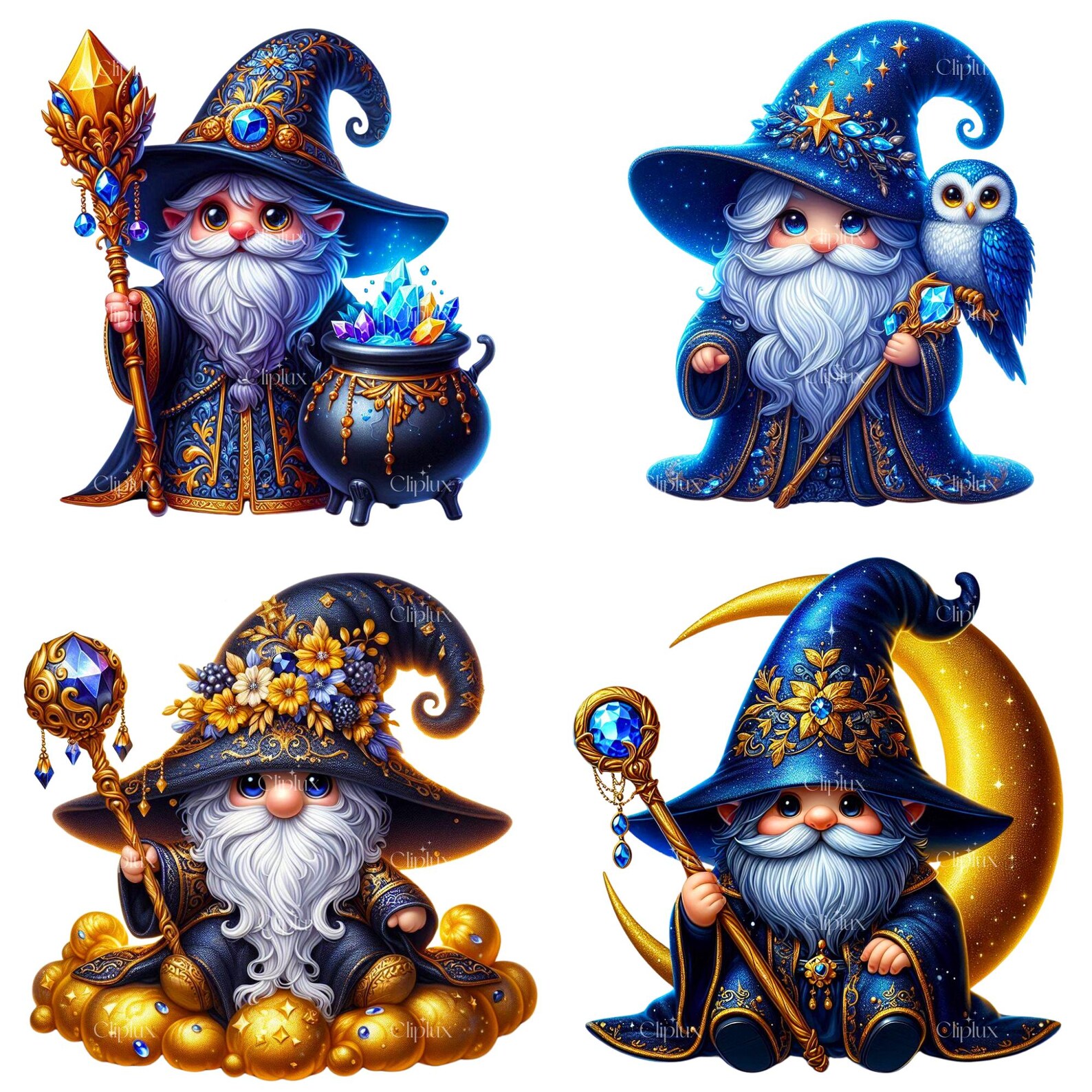 26 PNG Magic Blue Gnomes Clipart , Witch Gnome, Magic Wizard Clipart ...