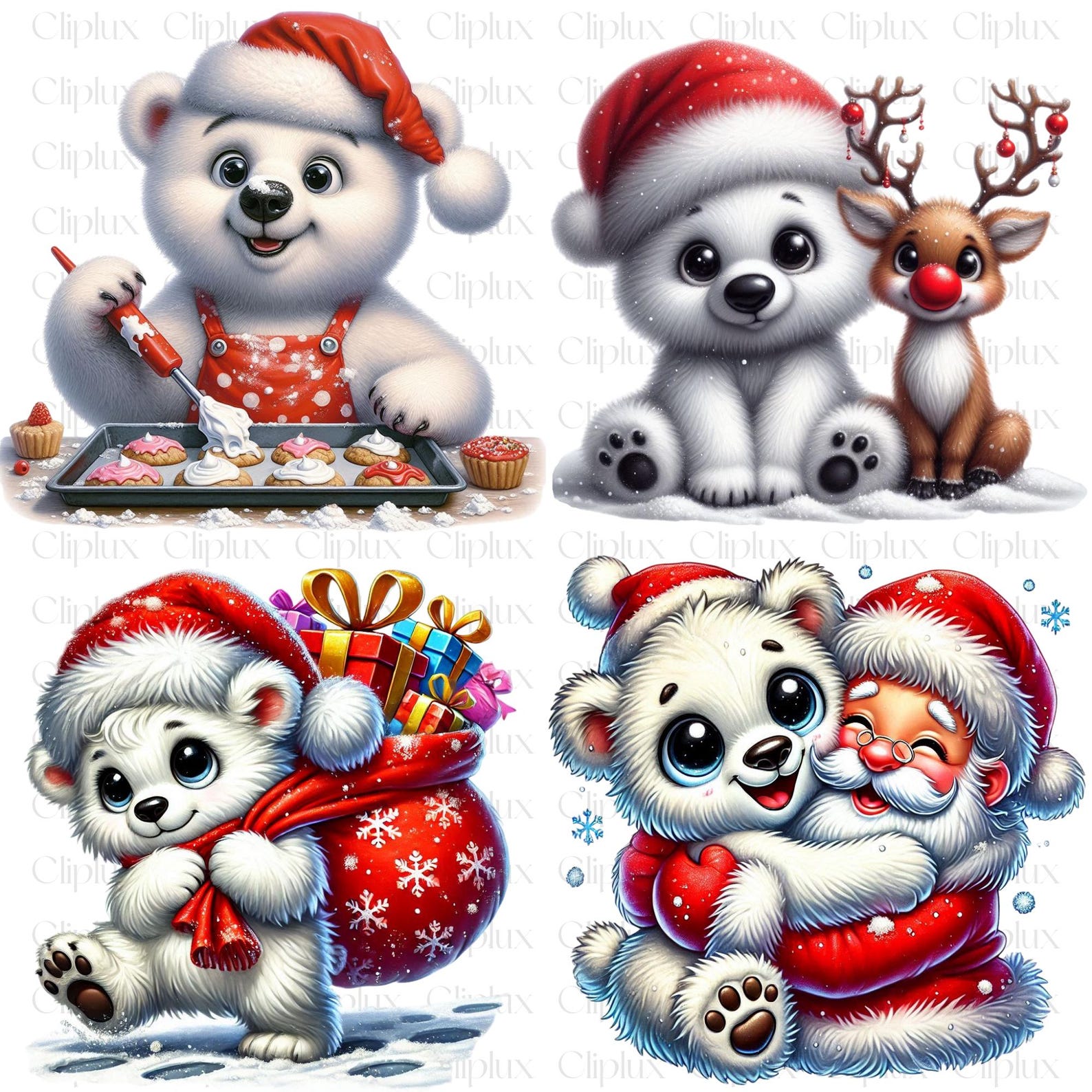 40 PNG Funny Christmas Polar Bear Clipart , Christmas Bear Collection ...