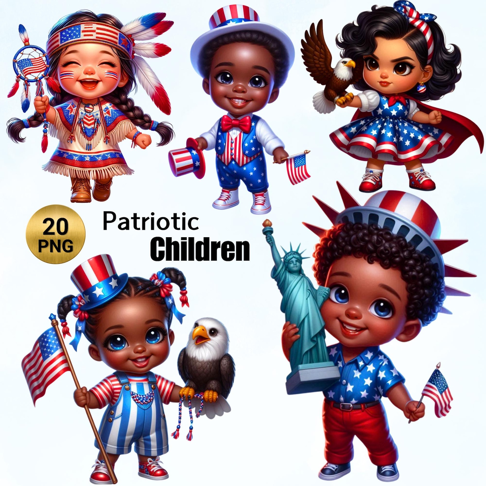 20 PNG American Patriotic Children Clipart , 4th of July Clipart ...