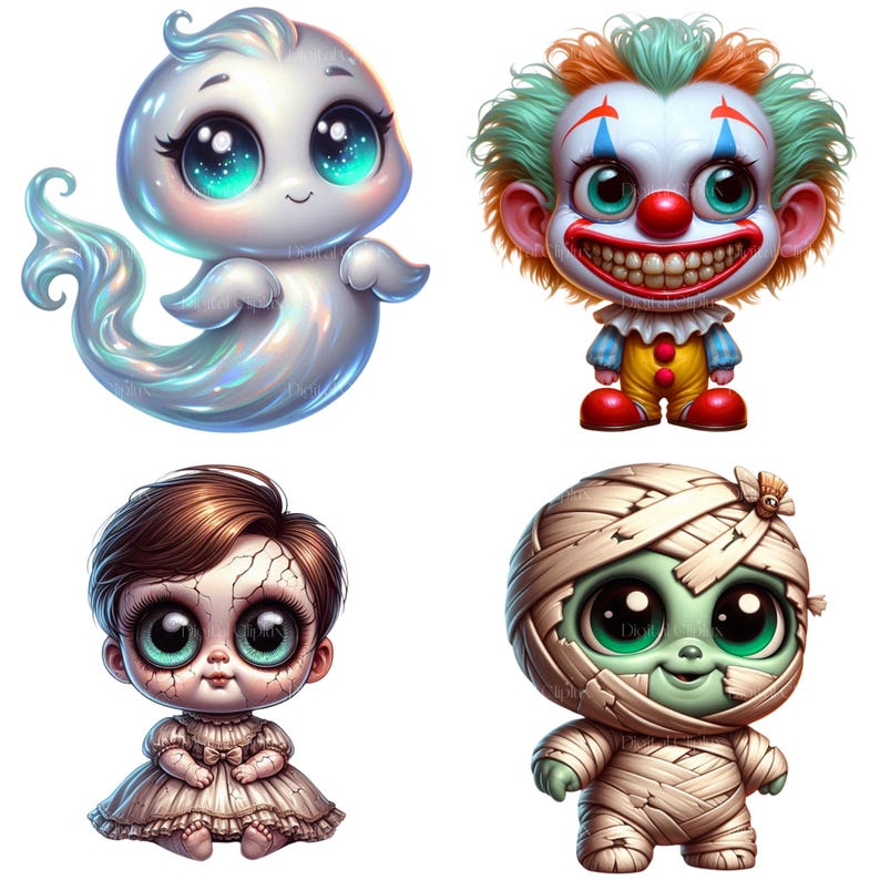 40 PNG Cute Halloween Clipart , Halloween Charachters, Festive Art ...